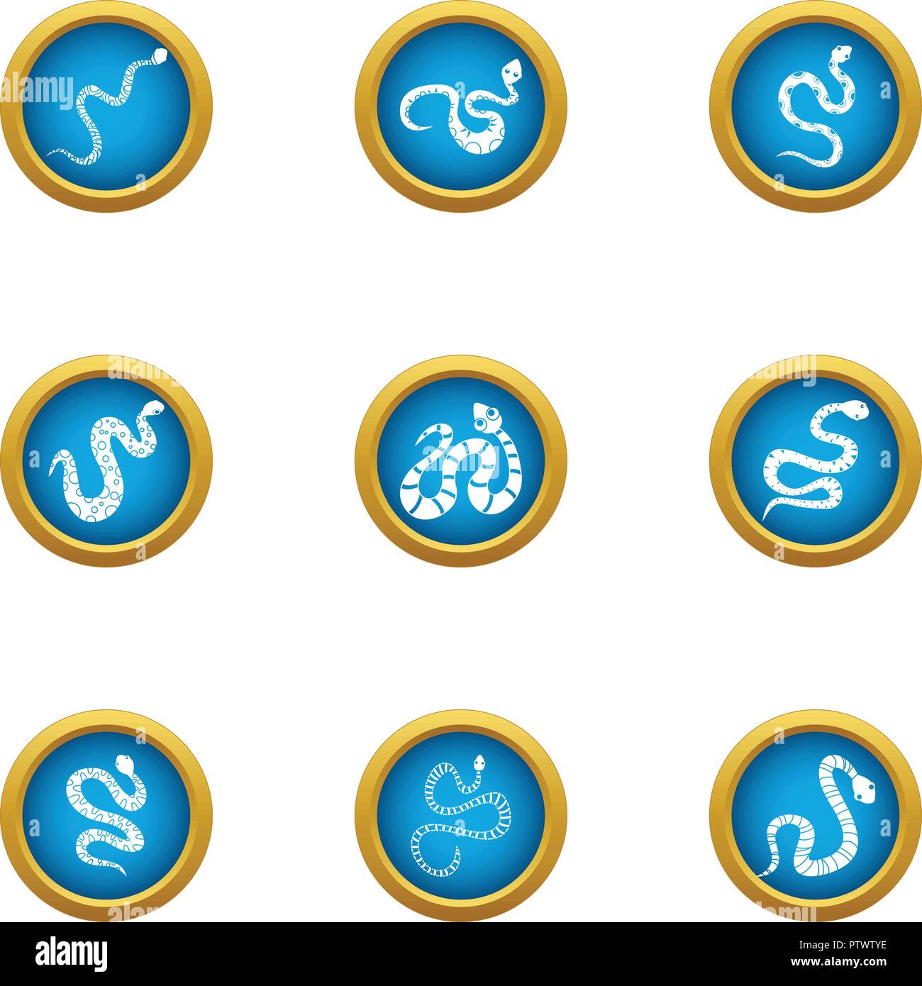Forest snake icons set, flat style Stock Vector Image & Art - Alamy