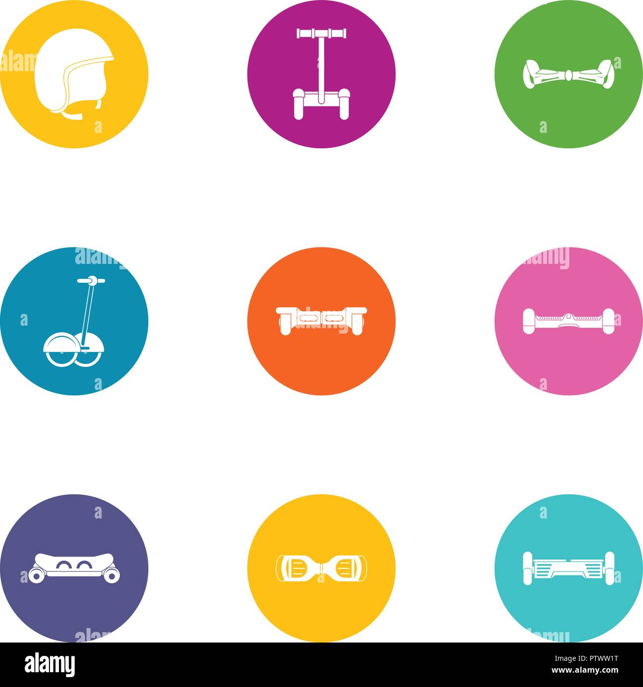 Two wheeled icons set, flat style Stock Vector Image & Art - Alamy