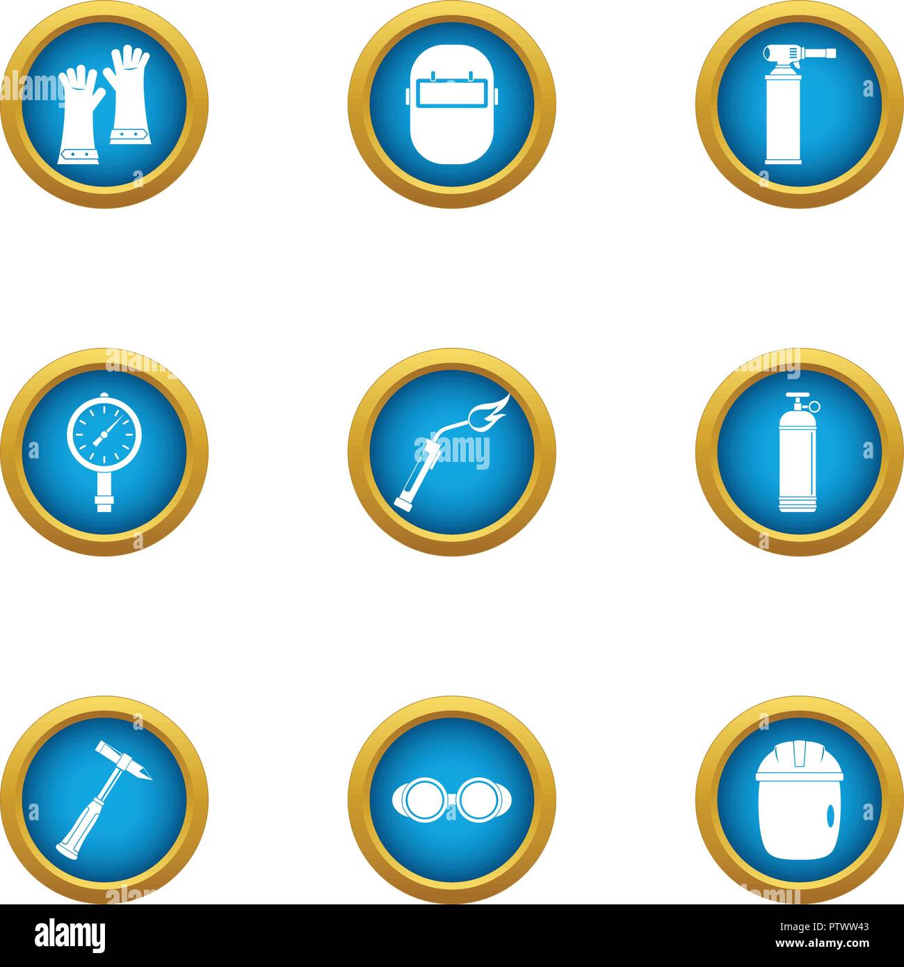Gas welding icons set, flat style Stock Vector Image & Art - Alamy