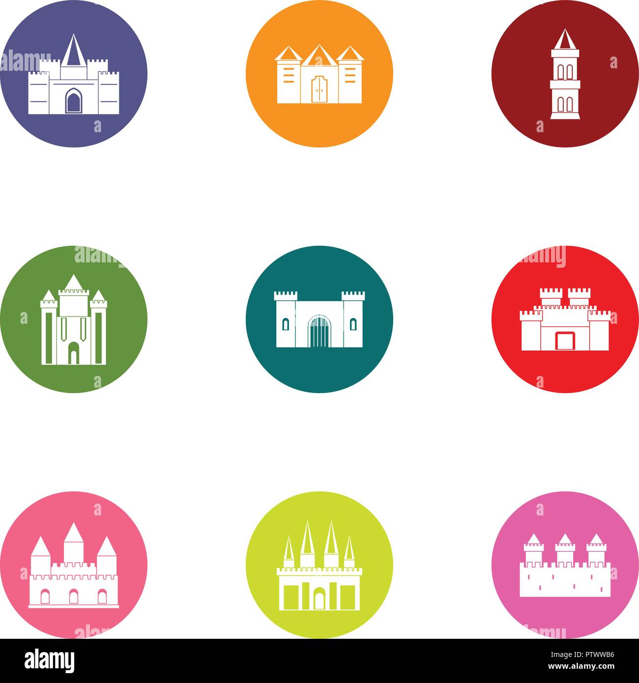 Framework icons set, flat style Stock Vector Image & Art - Alamy