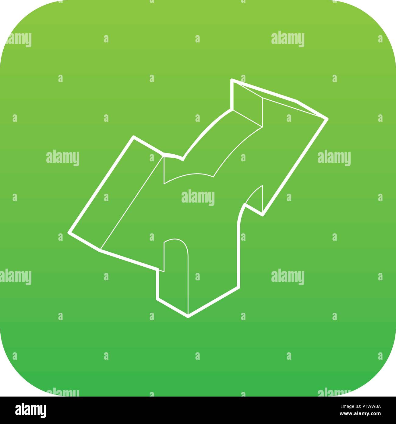 Two way direction arrow icon green vector Stock Vector Image & Art - Alamy