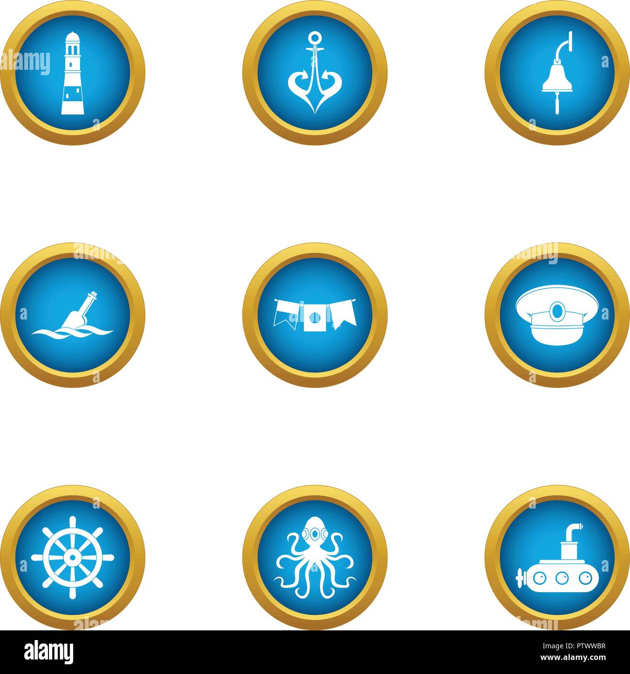 Life in water icons set, flat style Stock Vector Image & Art - Alamy