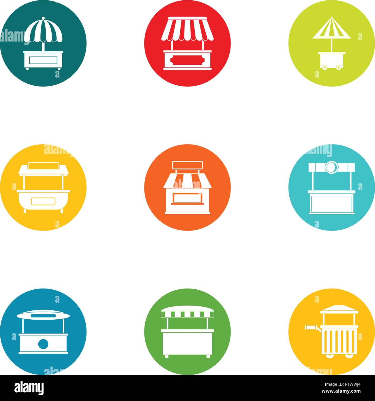 Porch icons set, flat style Stock Vector Image & Art - Alamy