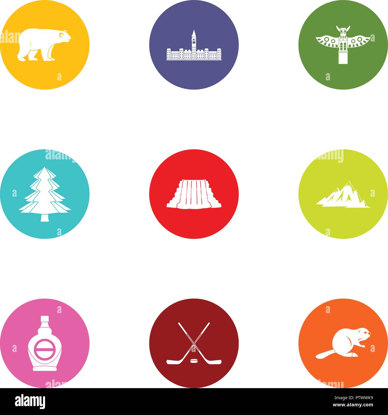 Canada territory icons set, flat style Stock Vector Image & Art - Alamy