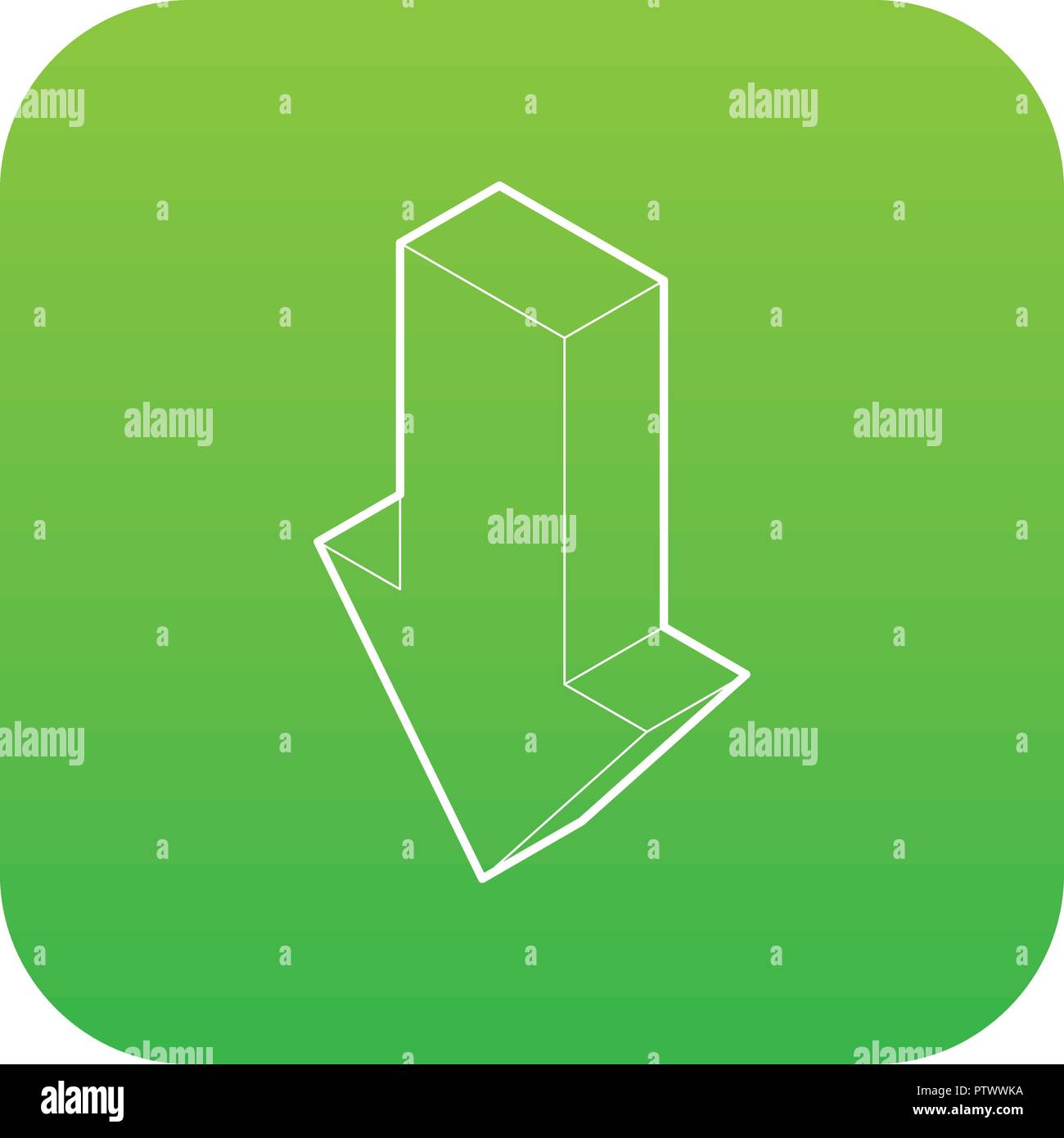 Down arrow icon green vector Stock Vector Image & Art - Alamy