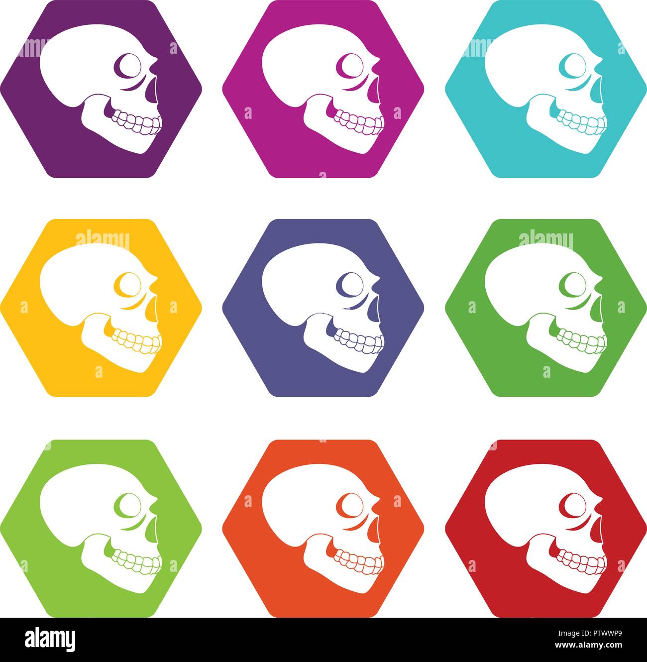 Skull icons set 9 vector Stock Vector Image & Art - Alamy