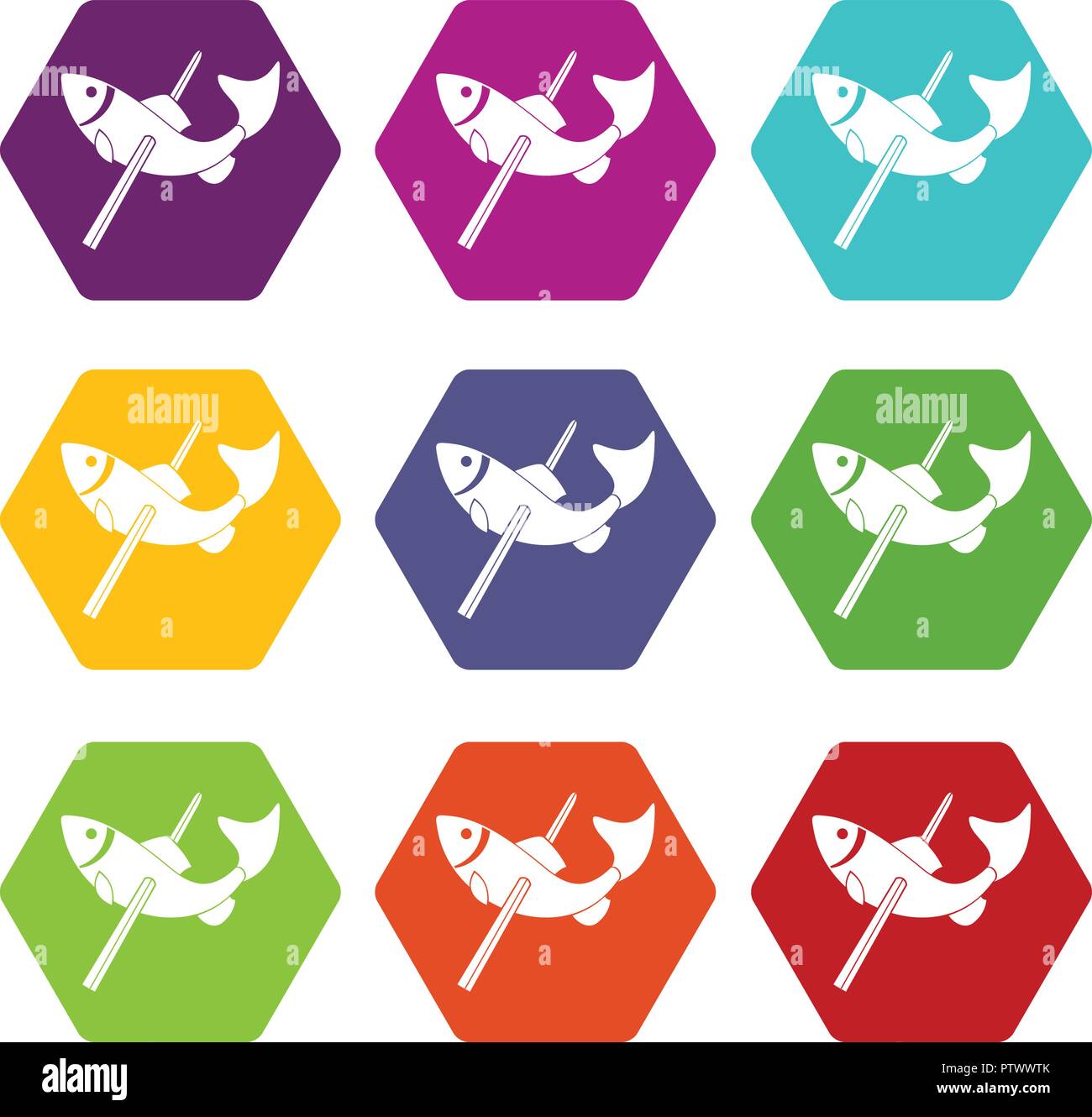 Fishing icons set 9 vector Stock Vector Image & Art - Alamy