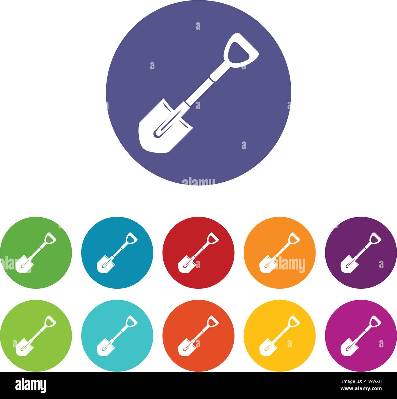 Long handle shovel Stock Vector Images - Alamy
