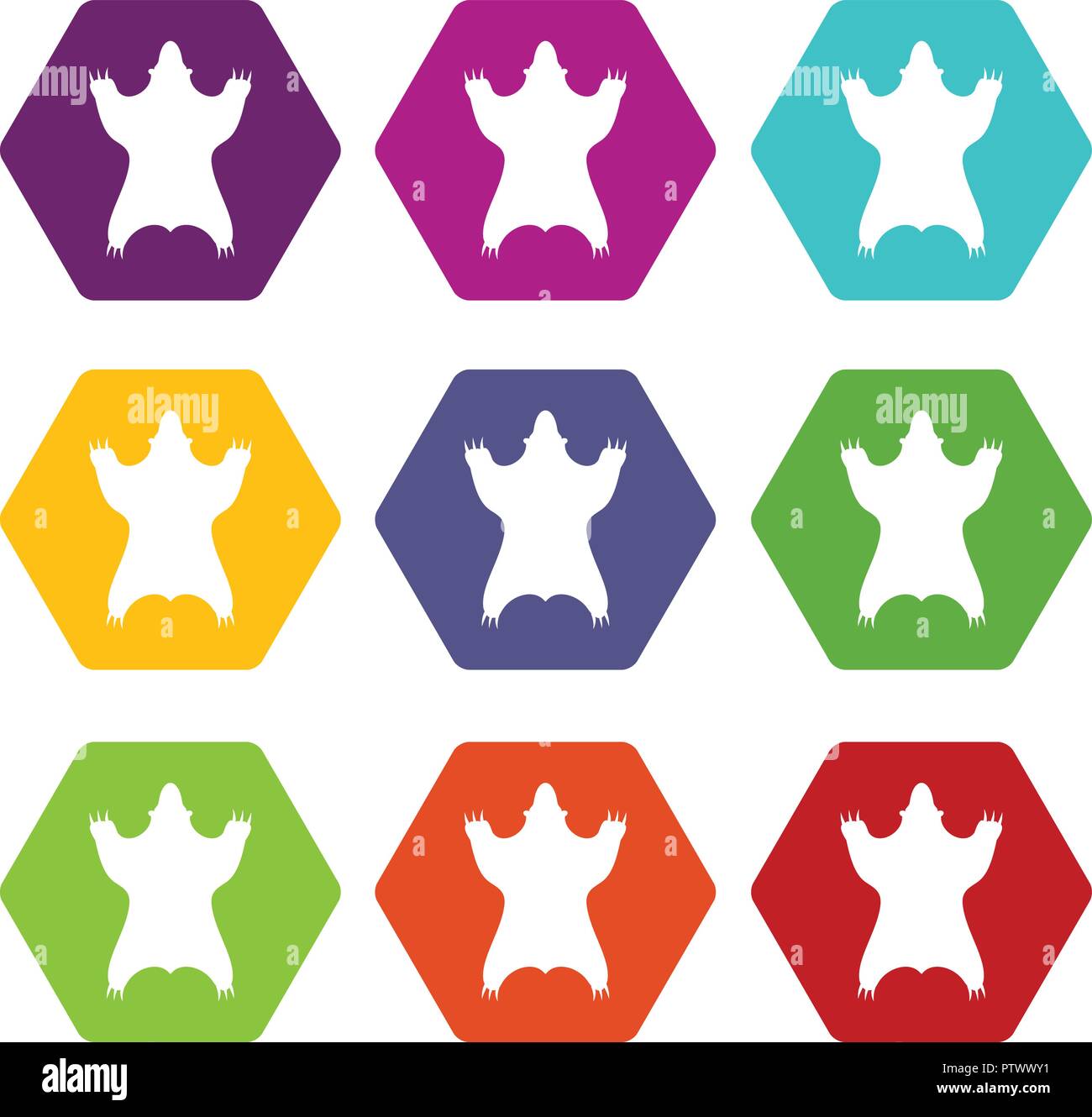Bear skin icons set 9 vector Stock Vector Image & Art - Alamy