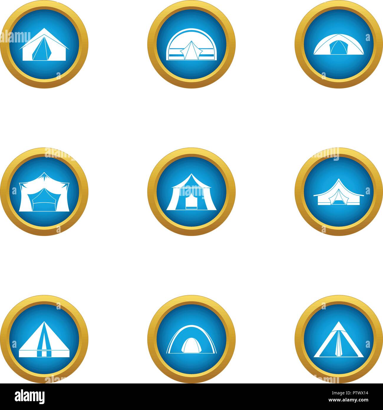 Booth icons set, flat style Stock Vector Image & Art - Alamy