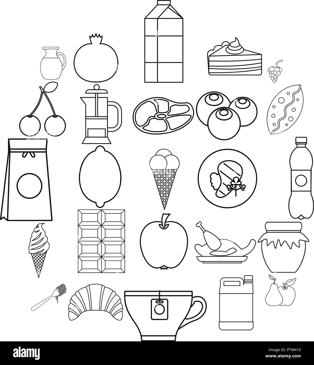 Nutrition icons set, outline style Stock Vector Image & Art - Alamy