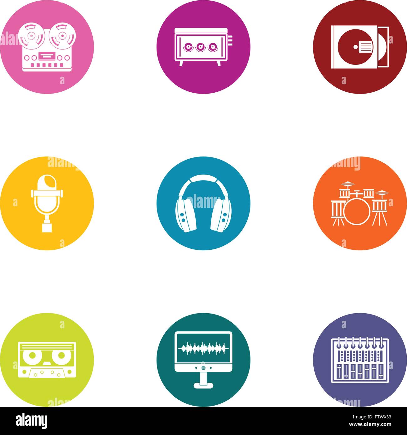 Digital registration icons set, flat style Stock Vector Image & Art - Alamy