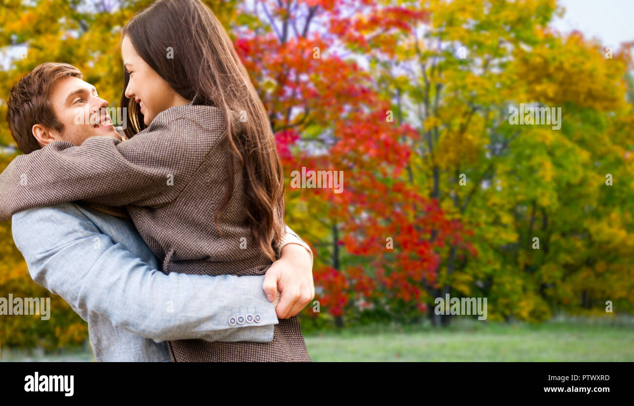 Woman tree hugging autumn hi-res stock photography and images - Alamy