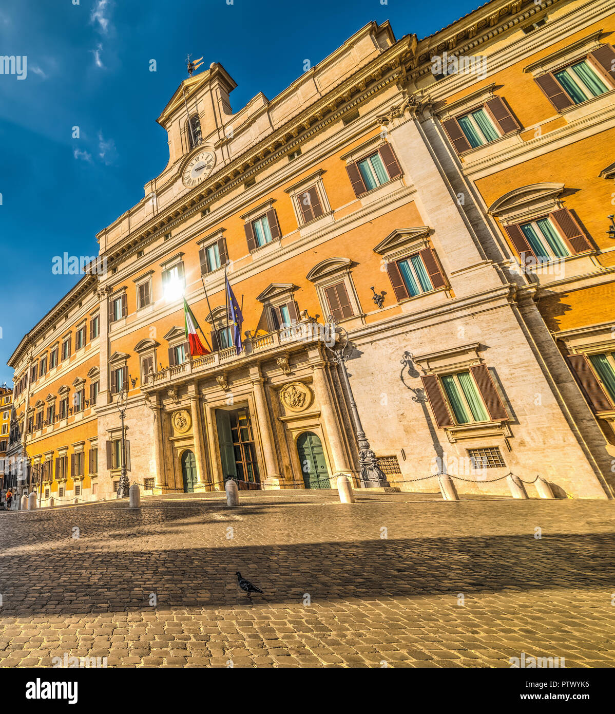 Montecitorio square in Rome. Italian parliament Stock Photo - Alamy
