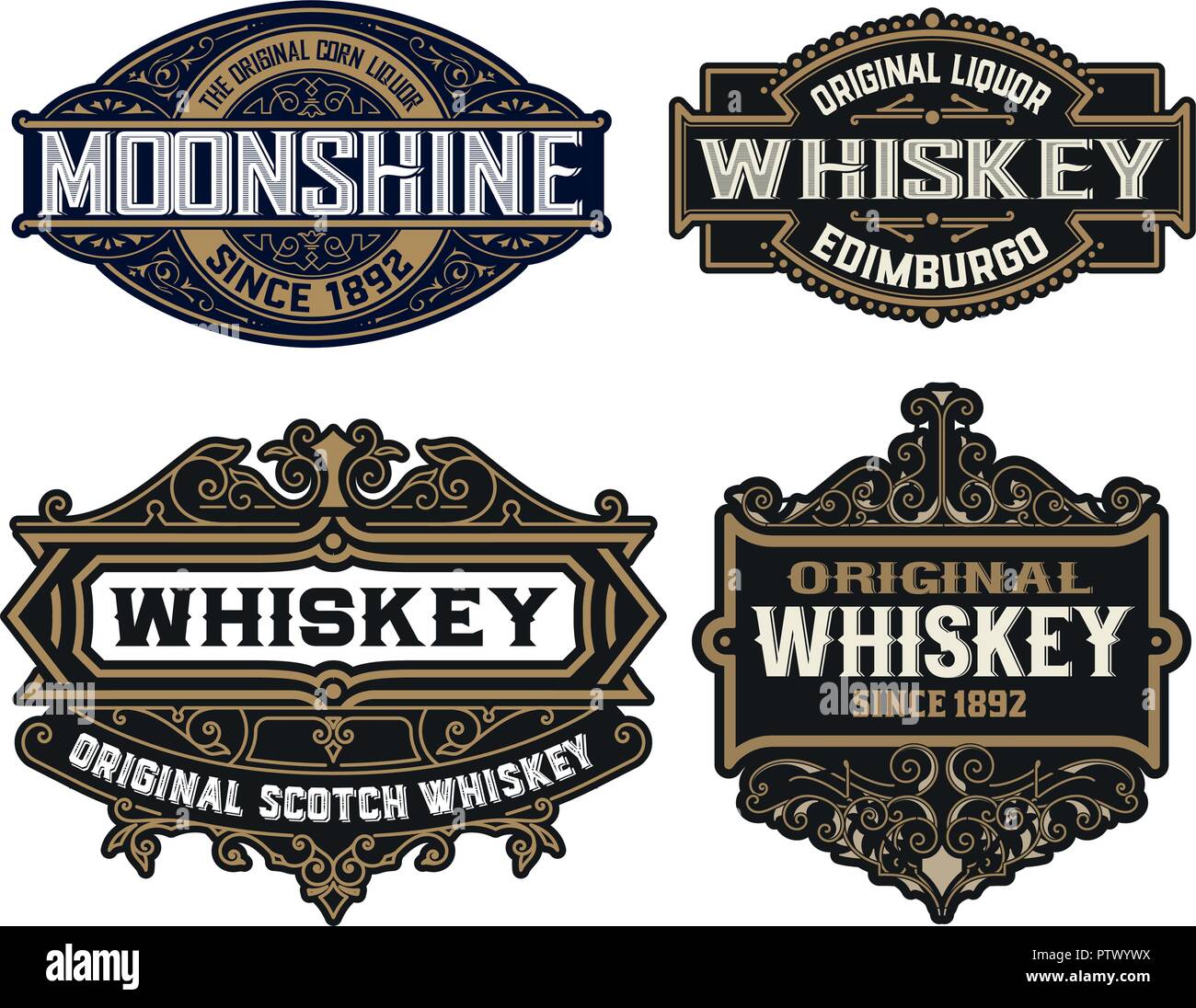 Set of 4 Logos or badges for packing Stock Vector Image & Art - Alamy