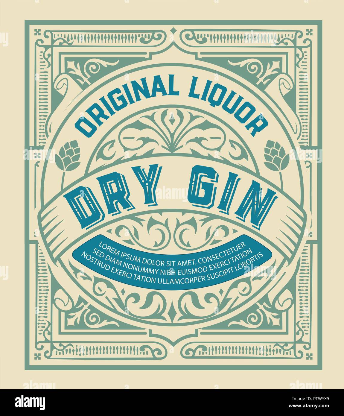 Gin label with floral ornaments Stock Vector Image & Art - Alamy
