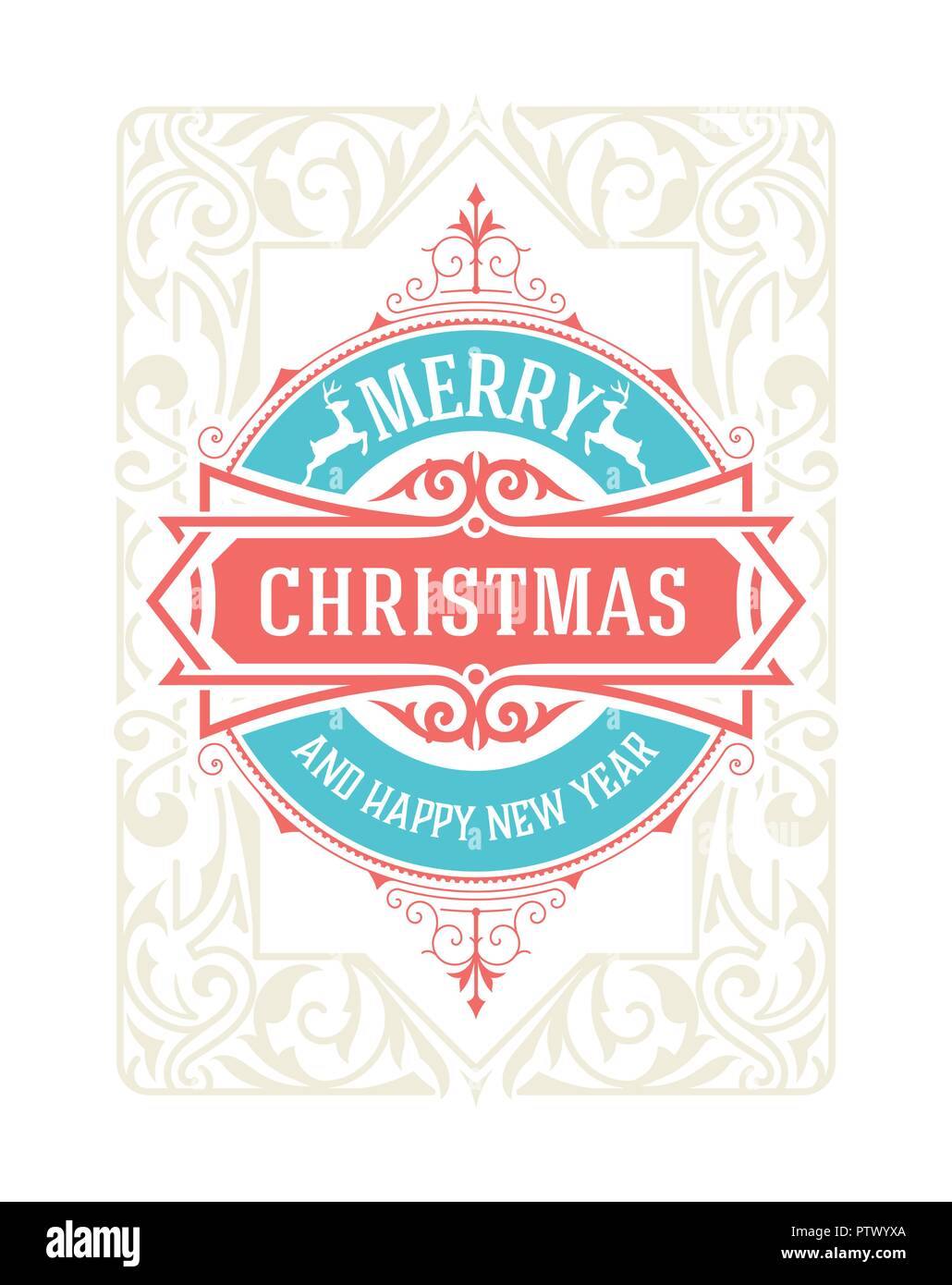 Christmas retro typography light Cut Out Stock Images & Pictures - Alamy