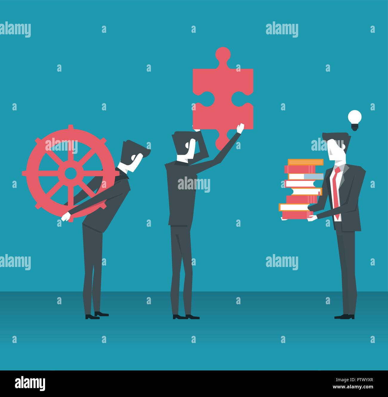 Business partners problem solving and reaching for success vector ...