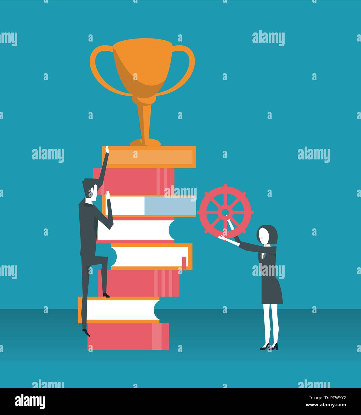 Business partners reaching for success vector illustration graphic ...