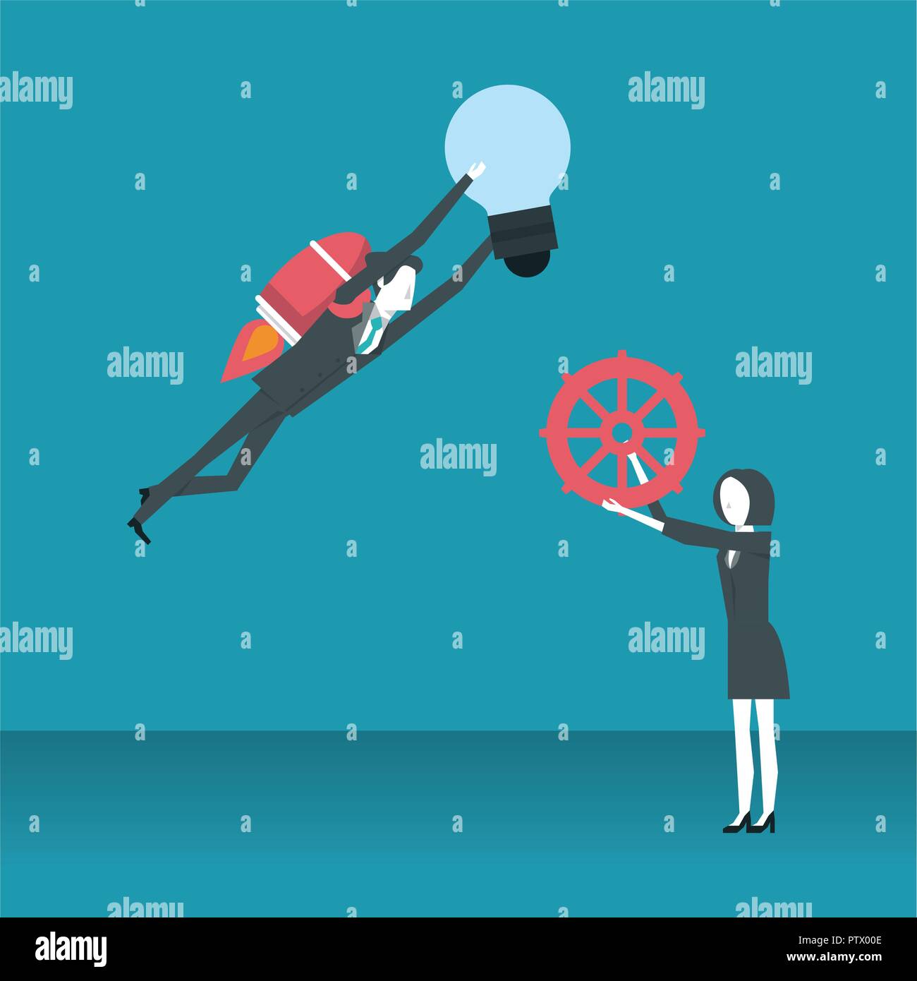 Business partners reaching for success vector illustration graphic ...