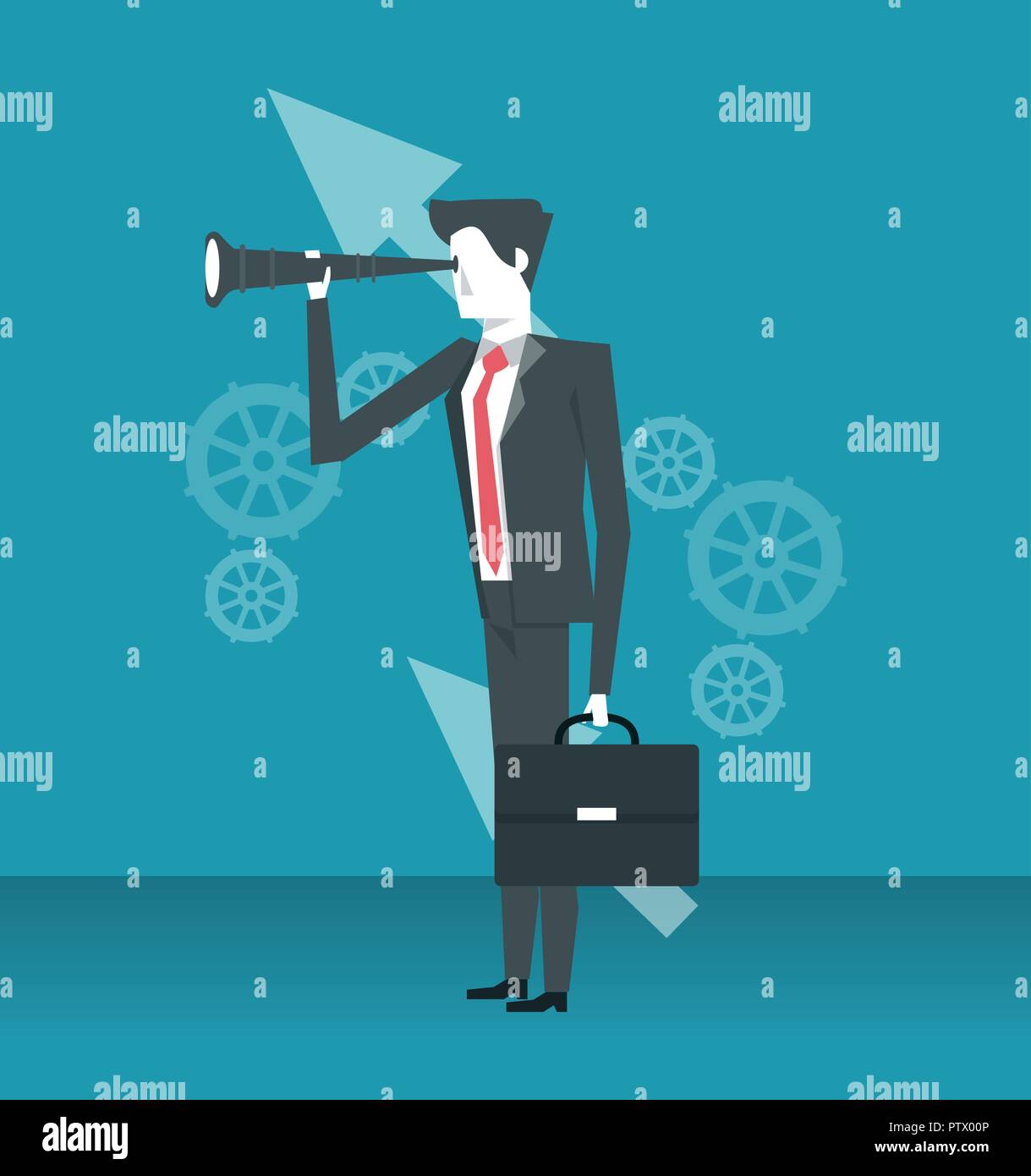 Businessman envisioning success vector illustration graphic design ...