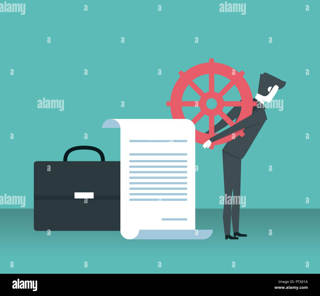 Business partners getting contract for hard work vector illustration ...