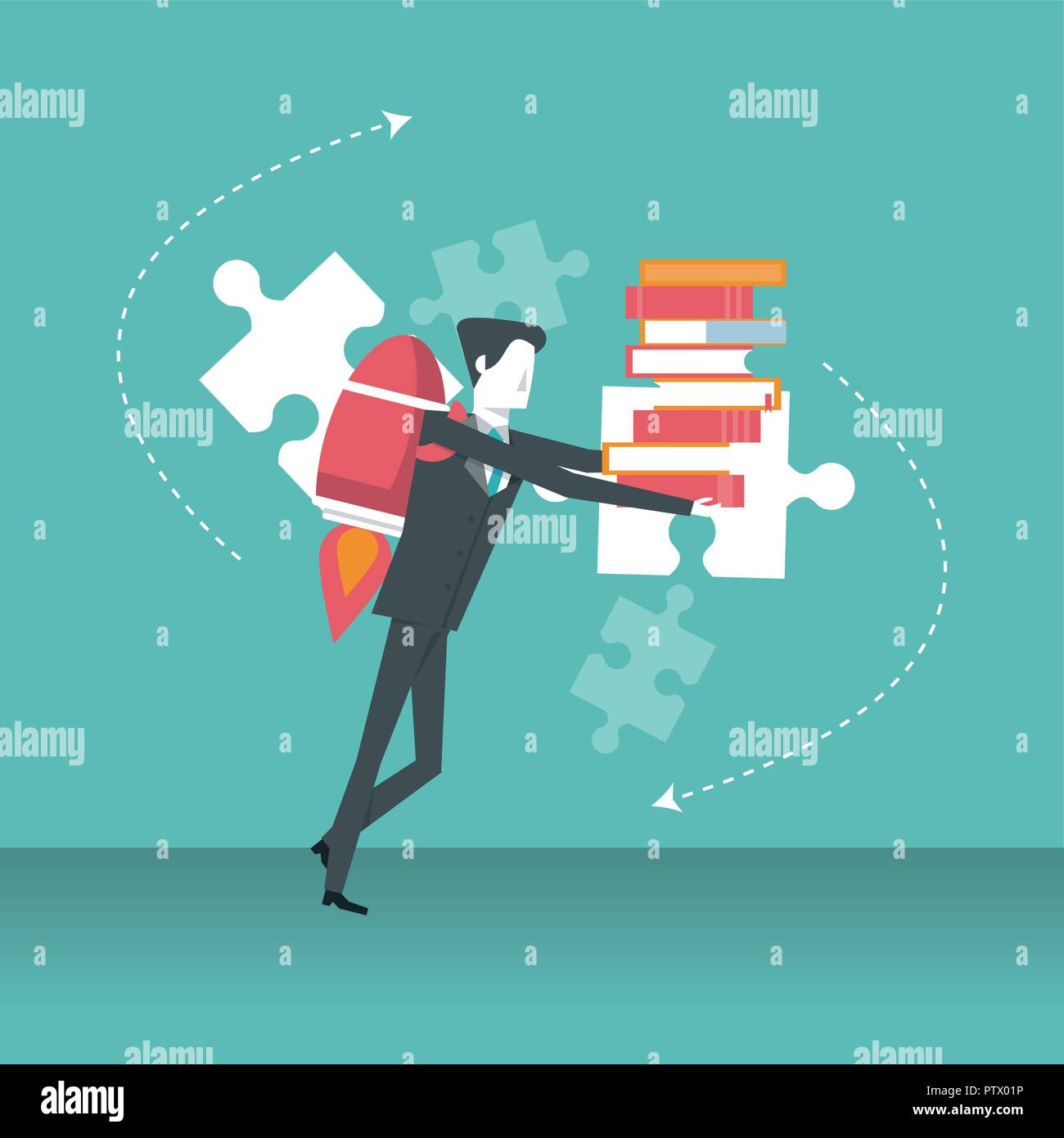 startup businessman problem solving vector illustration graphic design ...
