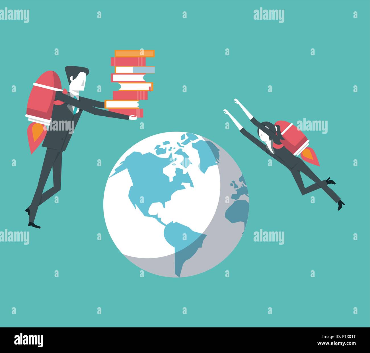 Business partners reaching for success vector illustration graphic ...
