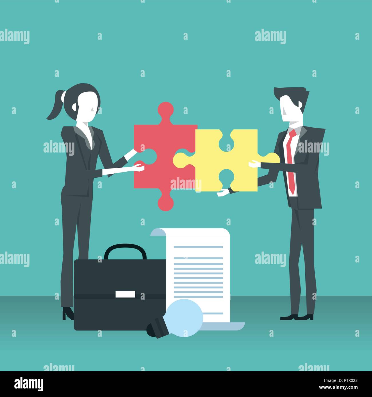 Business partners problem solving vector illustration graphic design ...