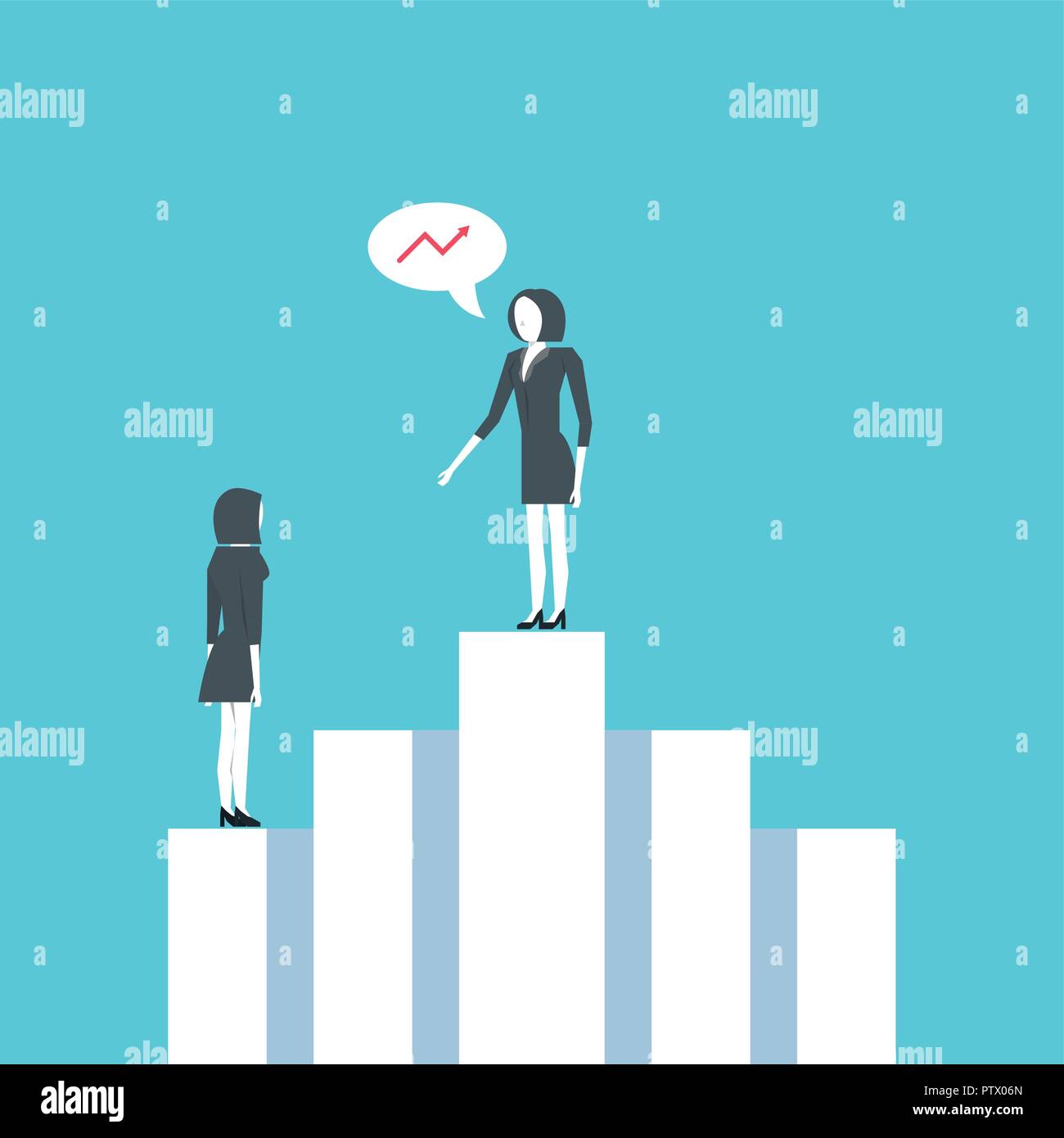 businesswoman mentoring and coaching for success vector illustration ...