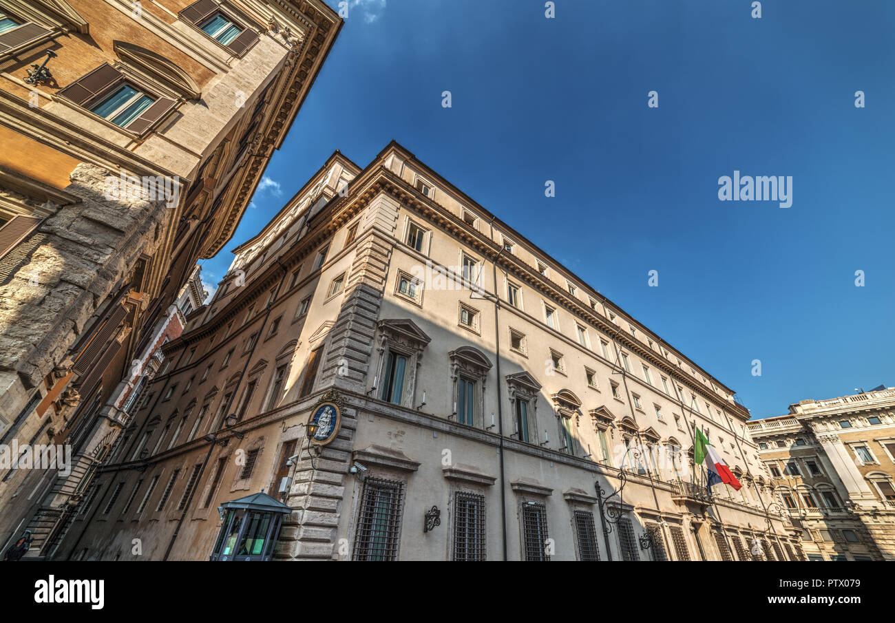 Italian Prime minister official residence. Palazzo Chigi in Rome, Italy ...