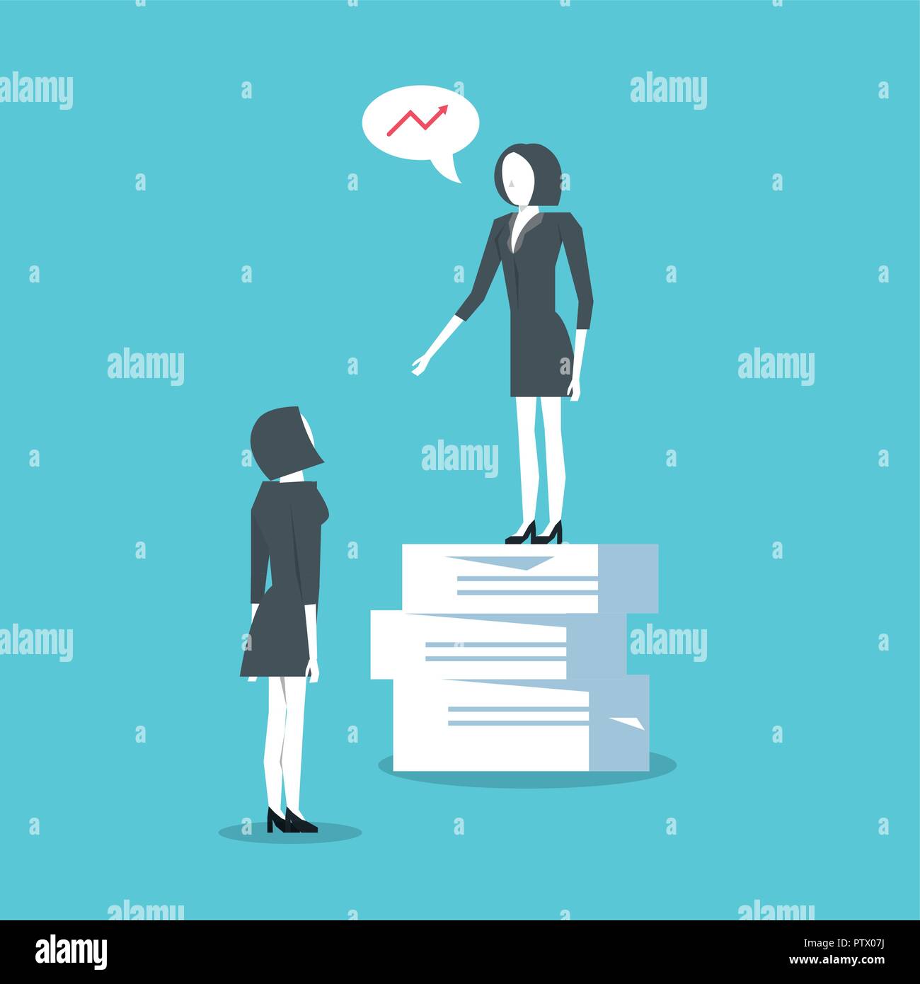 businesswoman mentoring and coaching for success vector illustration ...