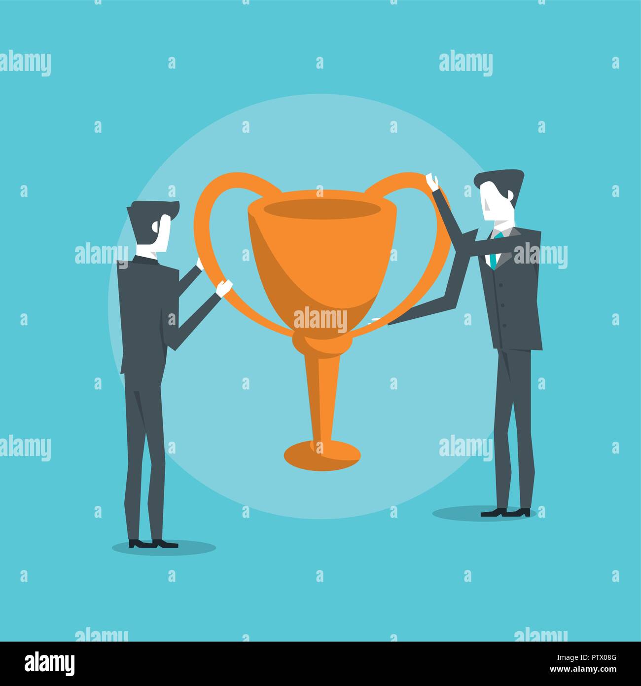 Business partners celebrating success vector illustration graphic ...