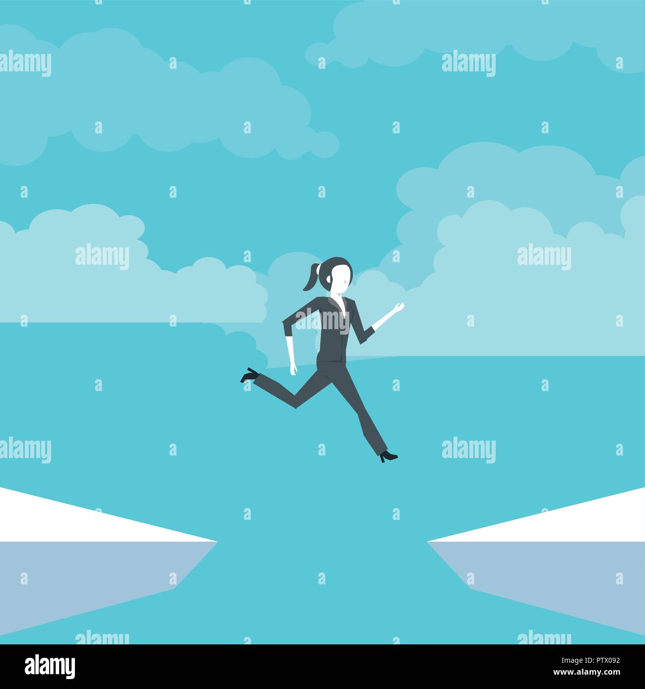 Business leader overcoming obstacles vector illustration graphic design ...