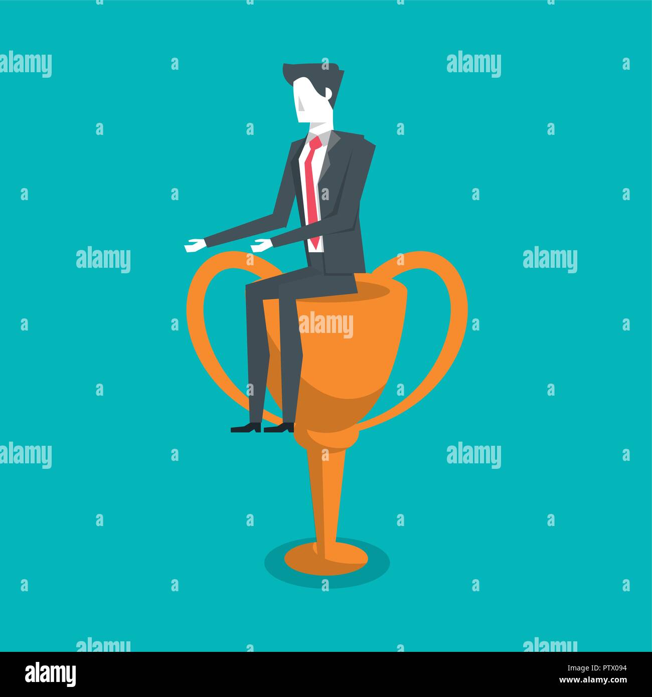 Business leader reaching success vector illustration graphic design ...
