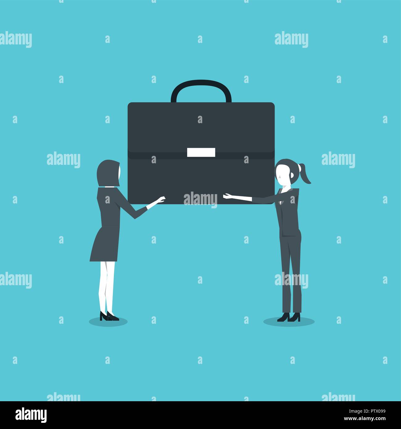 hardworking business partners doing teamwork vector illustration ...
