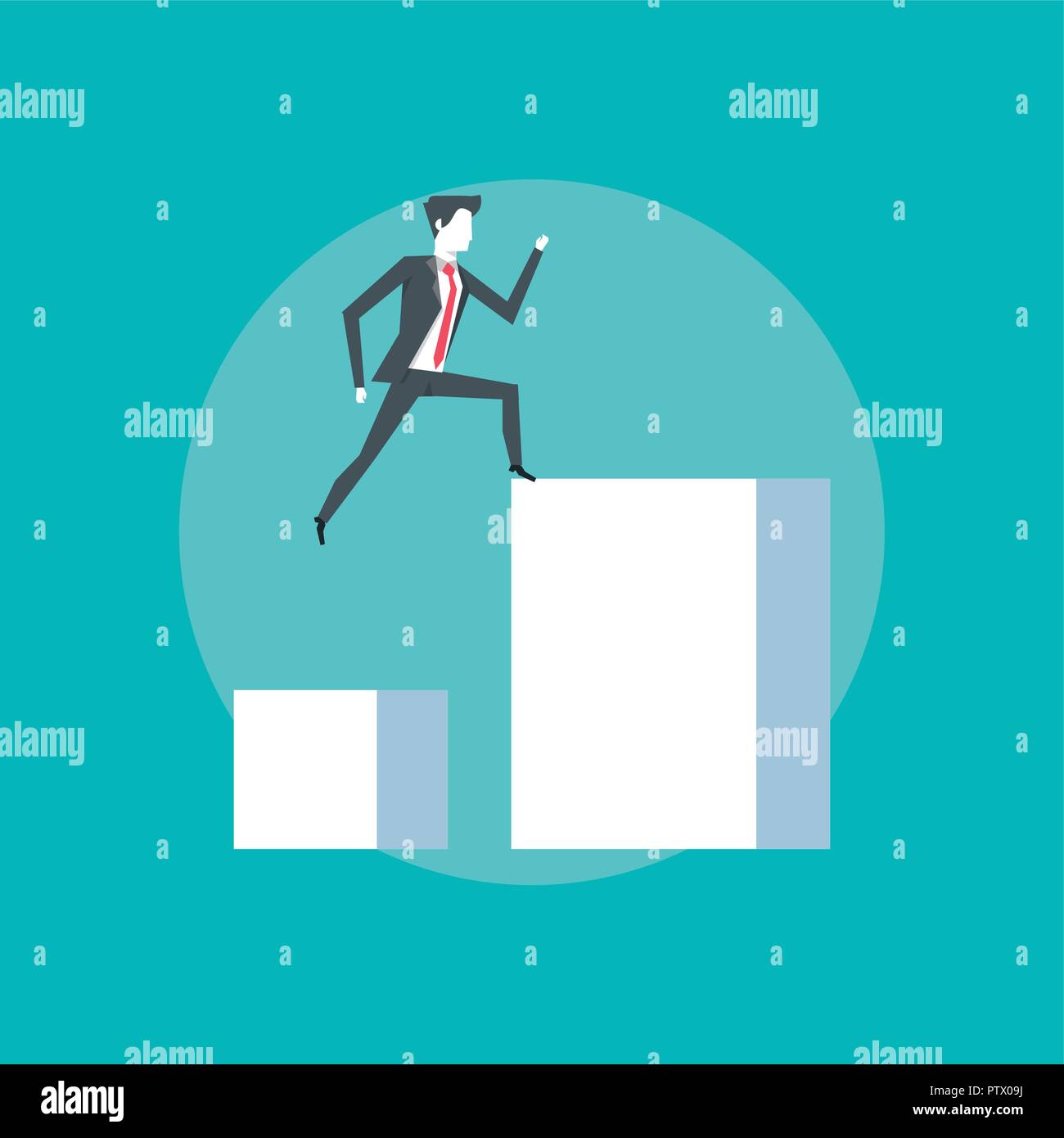 Business leader overcoming obstacles vector illustration graphic design ...