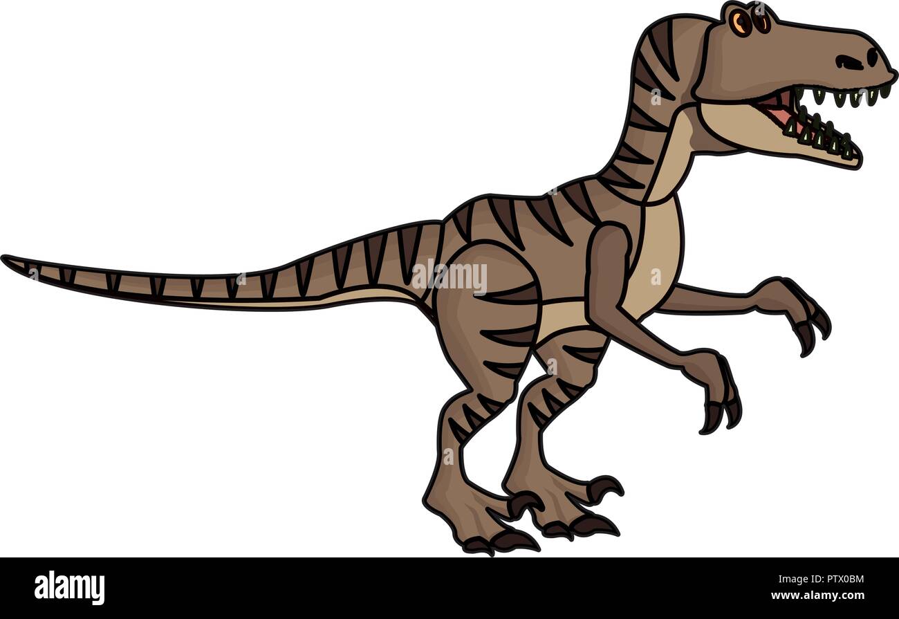 raptor dinosaur cartoon isolated vector illustration graphic design ...