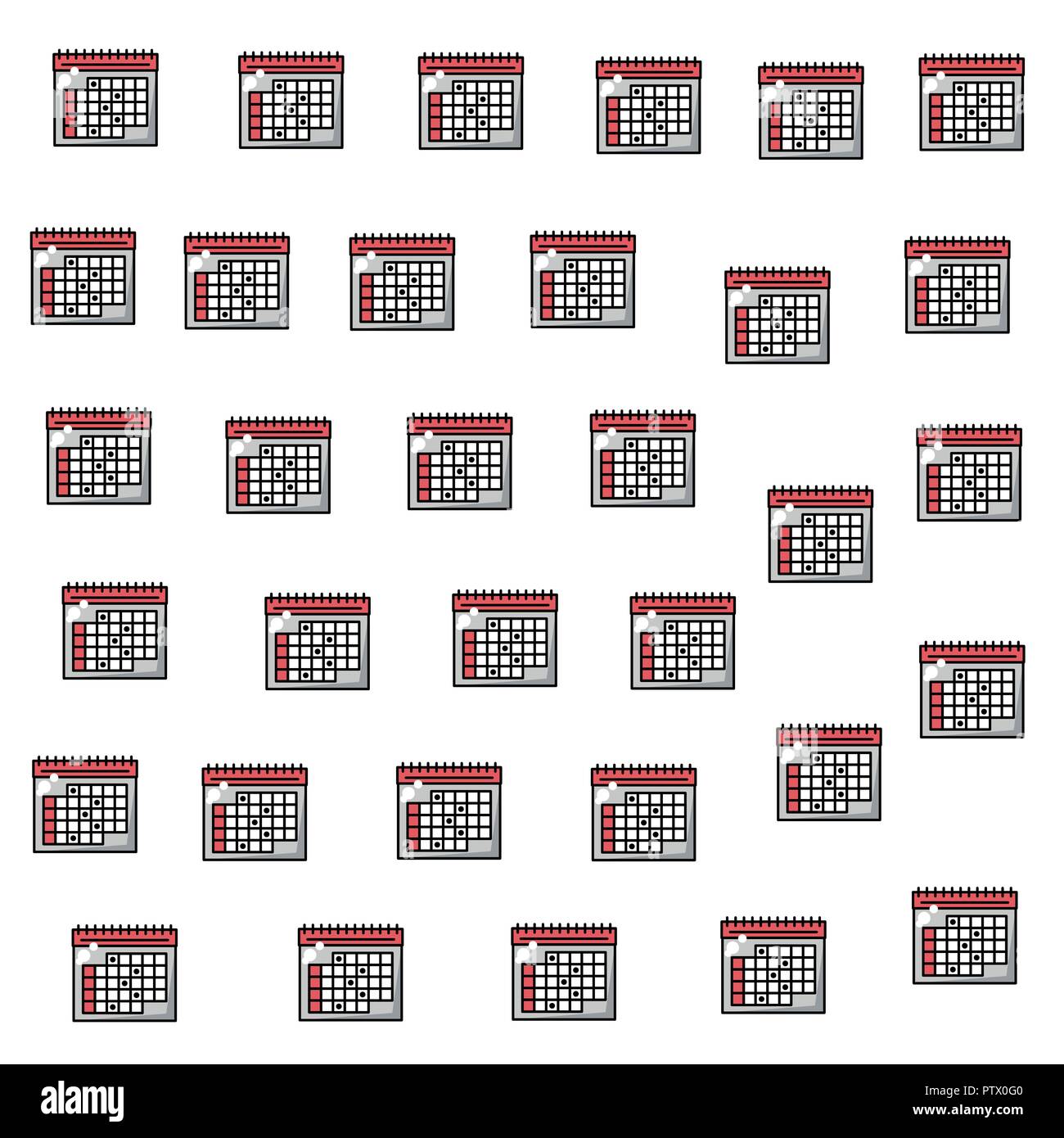 Planner pattern background cartoons vector illustration graphic design ...