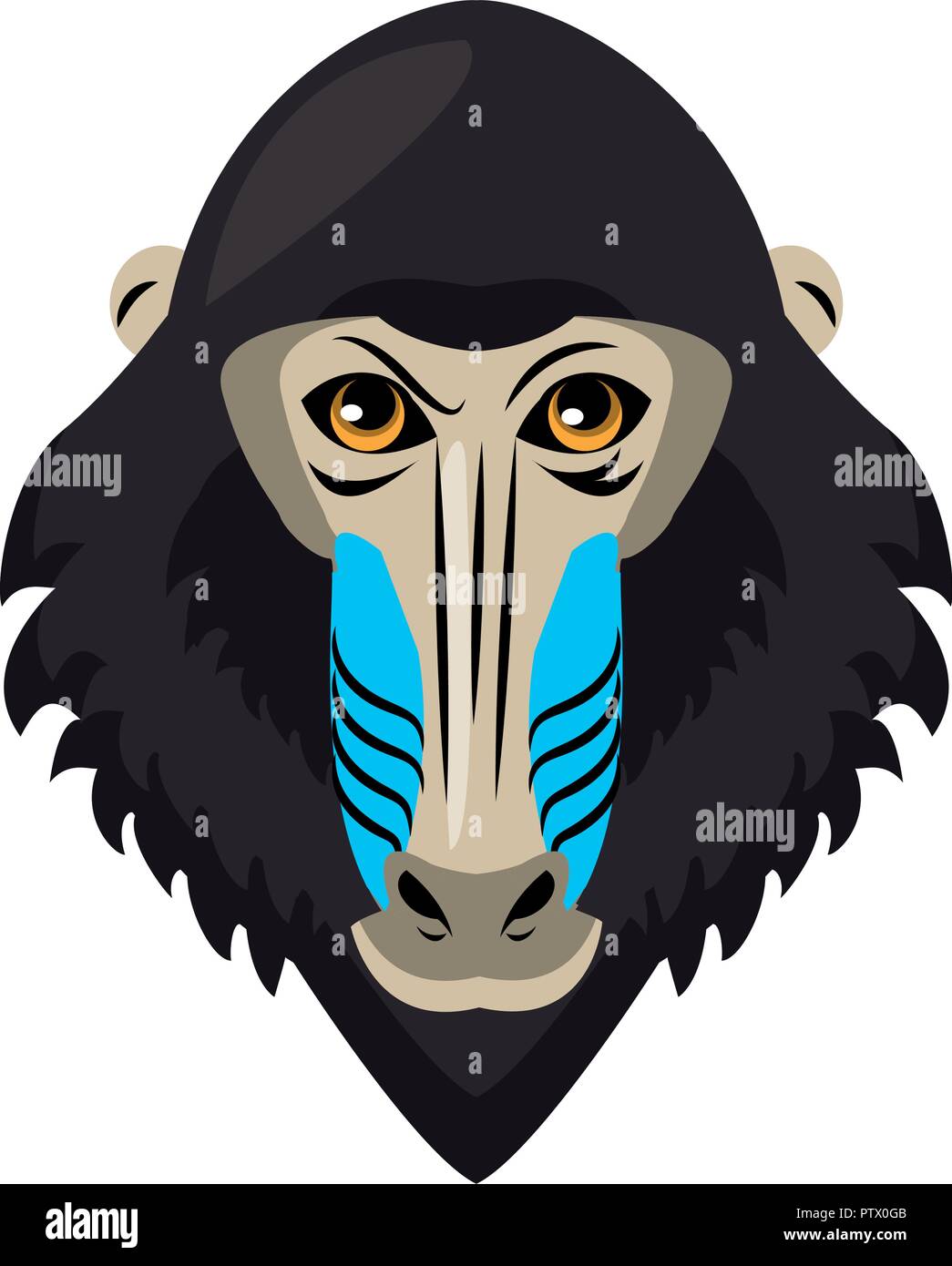 Mandrill face cool sketch vector illustration graphic design Stock ...