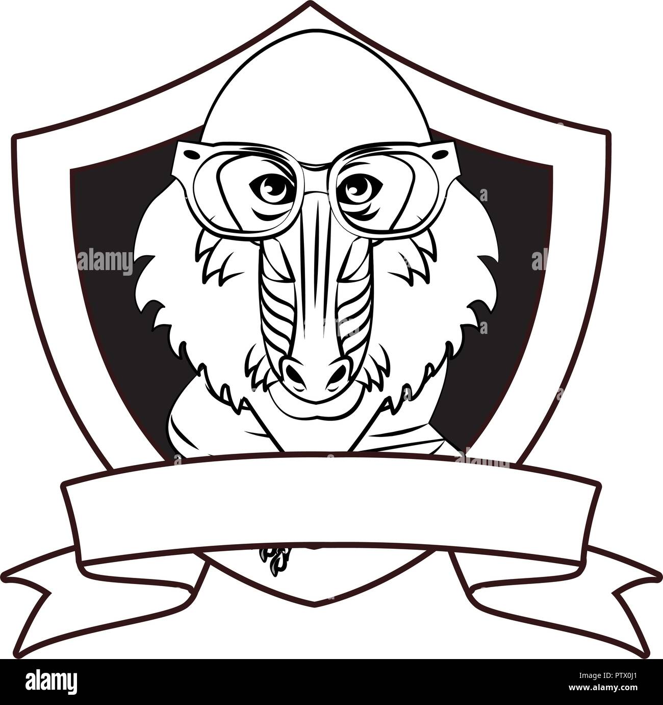 Hipster mandrill cool sketch Stock Vector Image & Art - Alamy