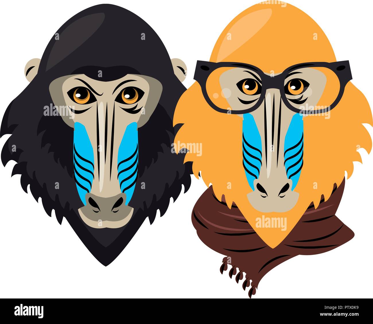 Hipster mandrills cool sketch Stock Vector Image & Art - Alamy