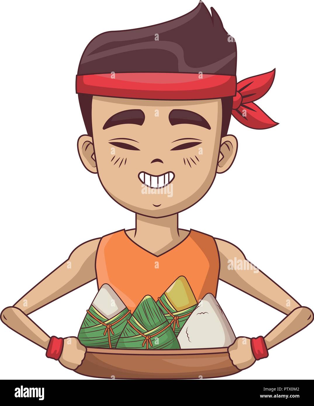 Asian dumplings man Stock Vector Images - Alamy