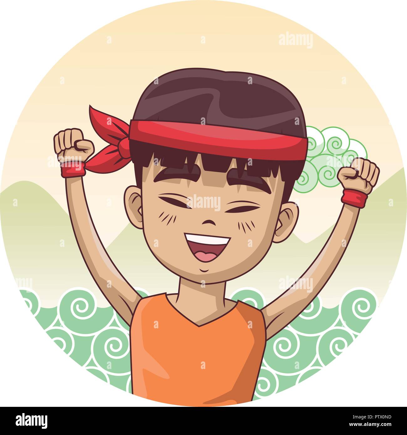 Young and happy asian man cartoon vector illustration graphic design ...