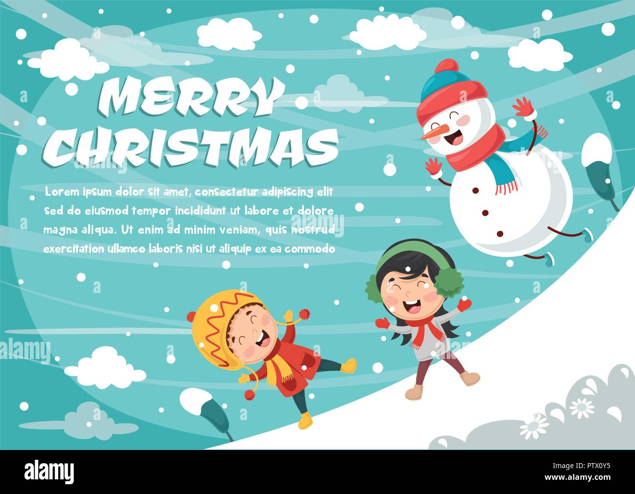 Vector Illustration Of Christmas Children Stock Vector Image & Art - Alamy