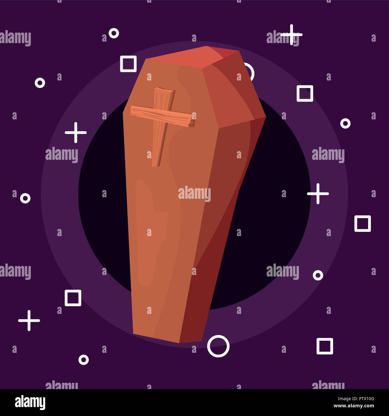happy halloween coffin symbols background vector illustration Stock ...