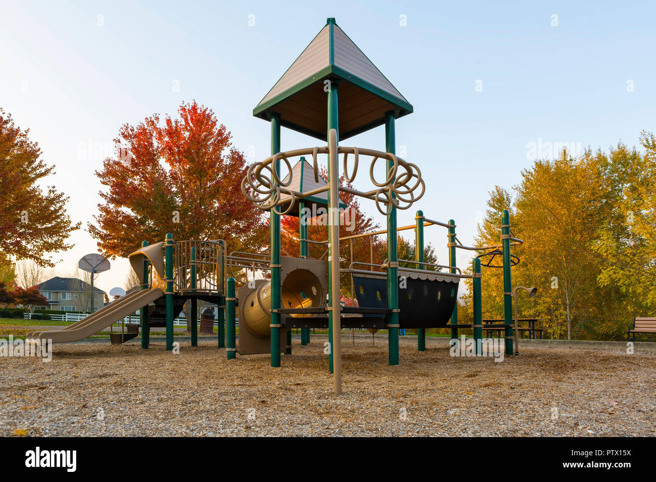 Children Kids playground in Beaverton Oregon suburban neighborhood park ...