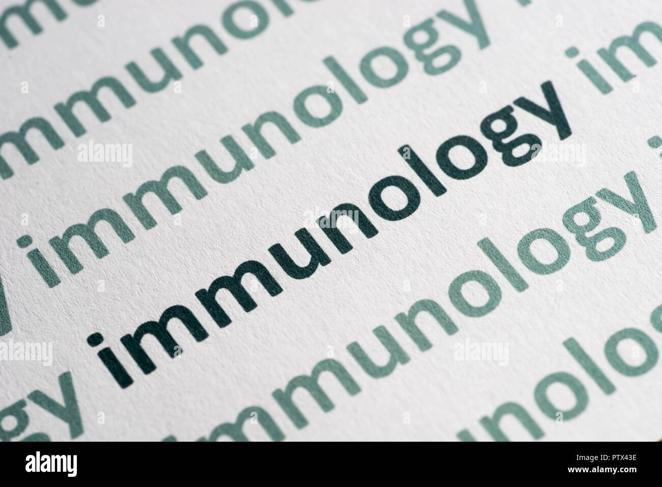 word immunology printed on white paper macro Stock Photo - Alamy