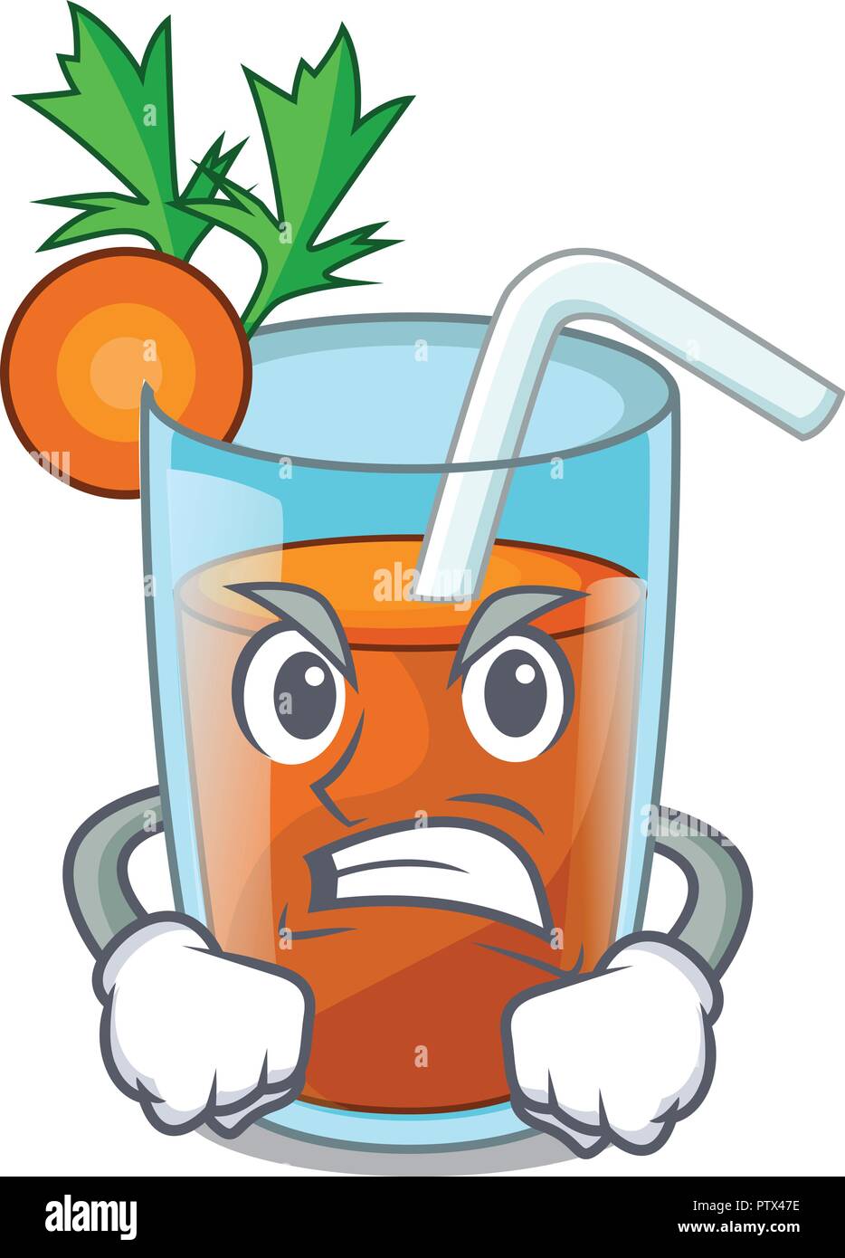 Angry fresh smoothie carrot in cartoon table Stock Vector Image & Art ...