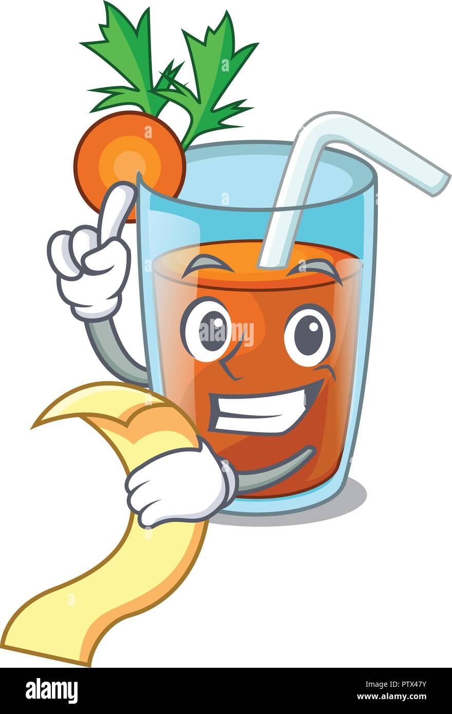 With menu fresh smoothie carrot in cartoon table Stock Vector Image ...